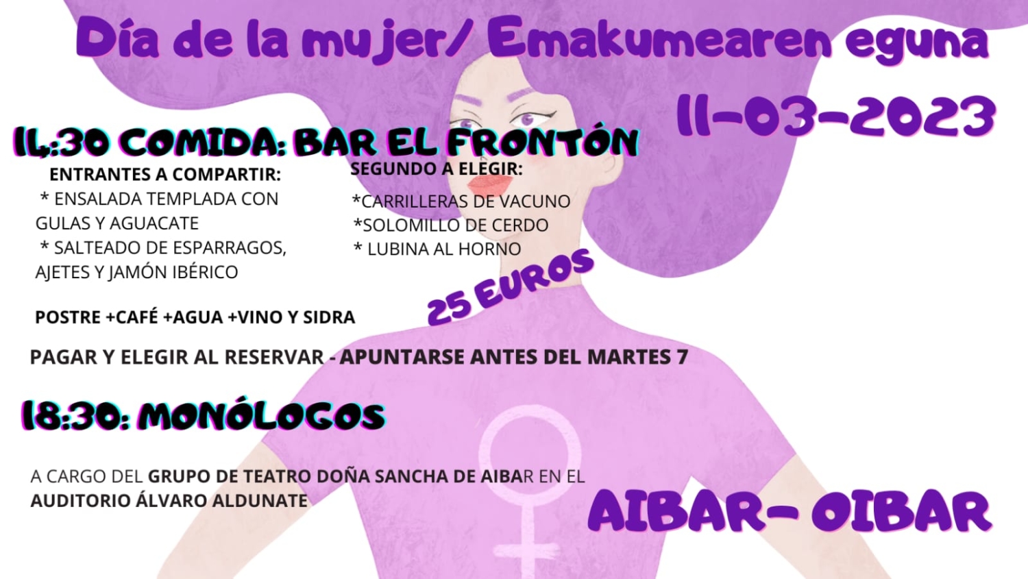 Día de la mujer - Emakumearen Eguna 2023 - Ayuntamiento de Aibar-Oibarko Udala