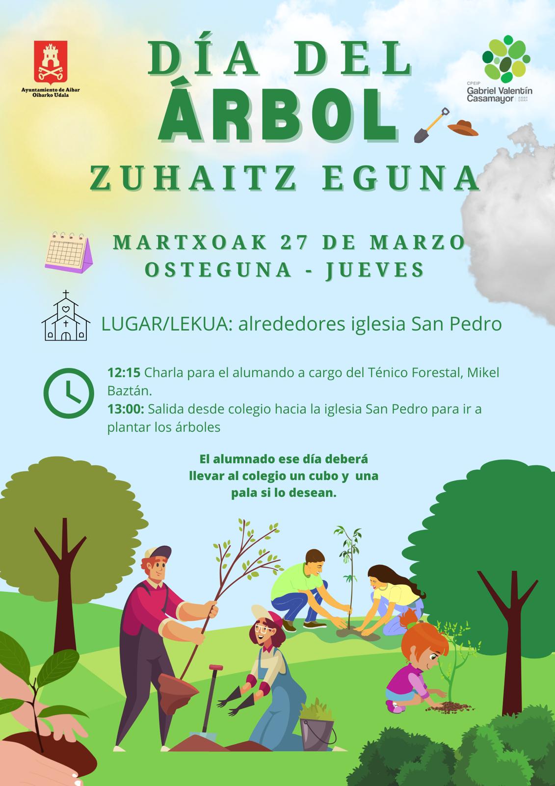 DÍA DEL ÁRBOL CON EL COLEGIO - Ayuntamiento de Aibar-Oibarko Udala