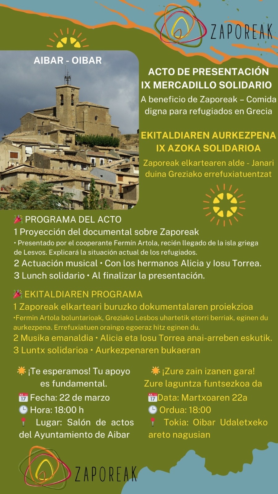 ACTO DE PRESENTACIÓN DEL IX MERCADILLO SOLIDARIO - Ayuntamiento de Aibar-Oibarko Udala